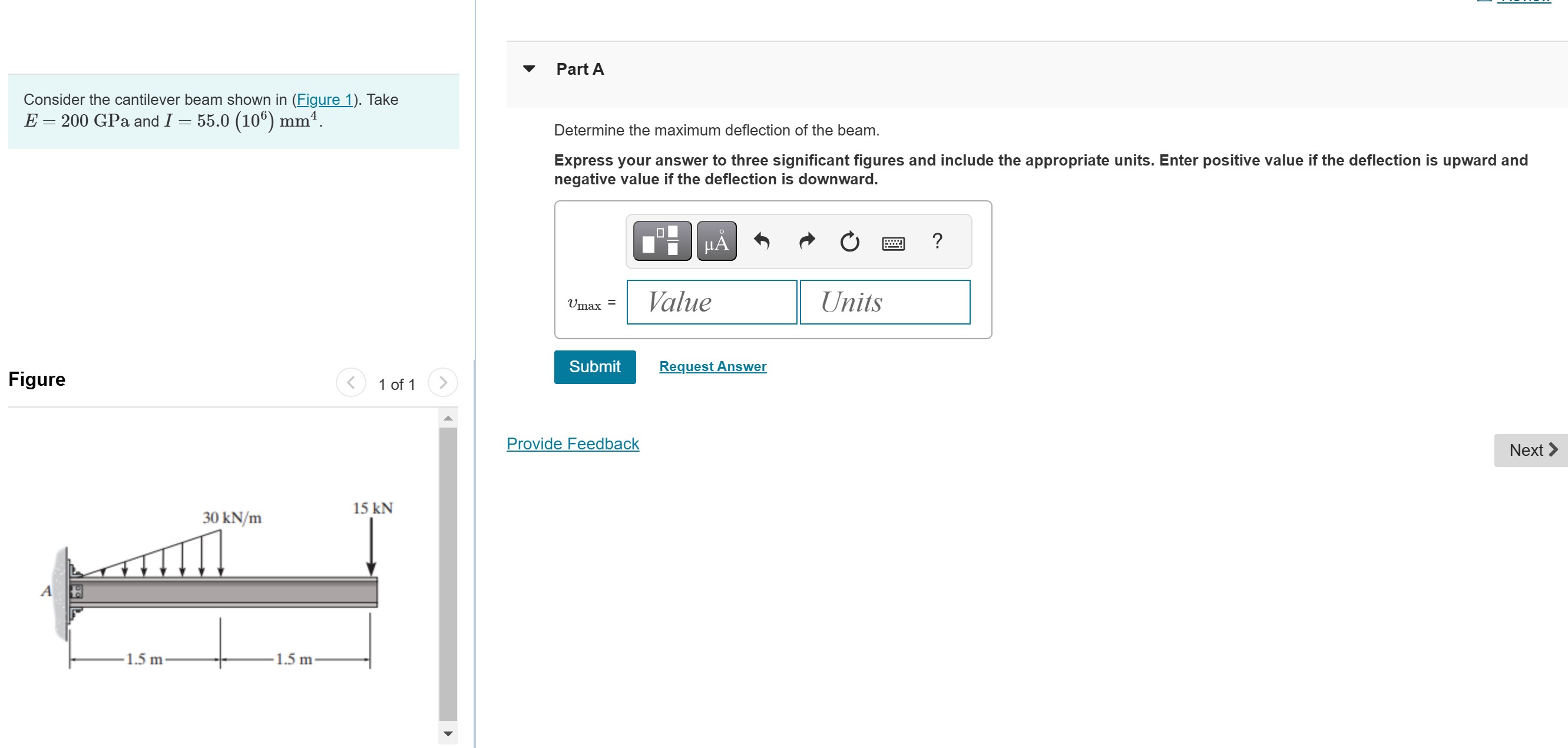 [Solved]: Consider the cantilever beam shown in (Figure 1).