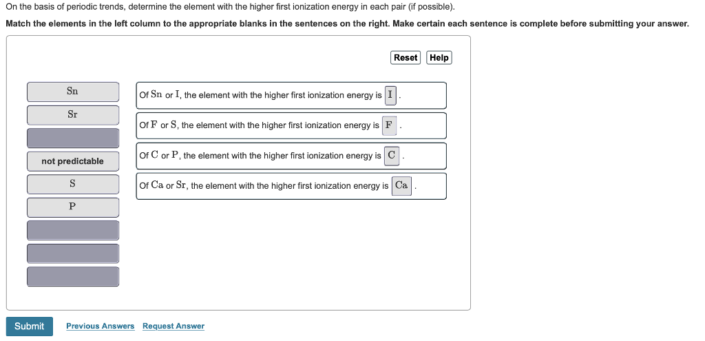 Solved On the basis of periodic trends, determine the | Chegg.com