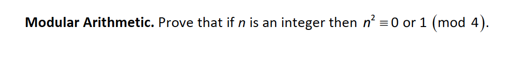 Solved Modular Arithmetic. Prove that if n is an integer | Chegg.com