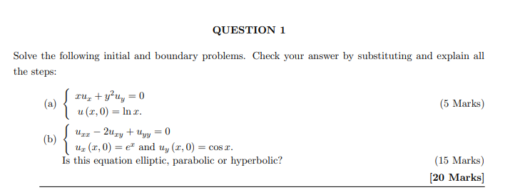 Solved QUESTION 1 Solve the following initial and boundary | Chegg.com