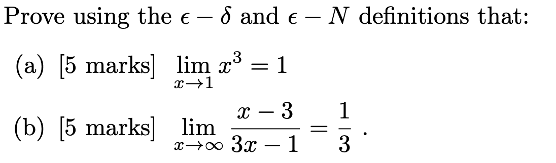 Solved Prove using the εlon-δ ﻿and εlon-N ﻿definitions | Chegg.com
