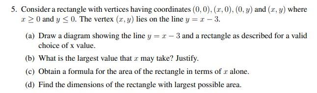 Solved 5. Consider a rectangle with vertices having | Chegg.com
