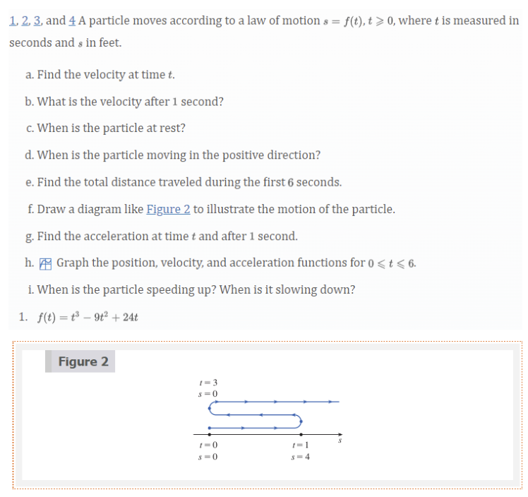 Solved 1,2,3, and 4 A particle moves according to a law of | Chegg.com