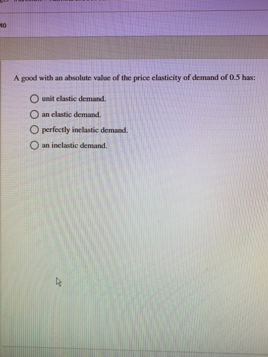 Solved 40 A good with an absolute value of the price | Chegg.com