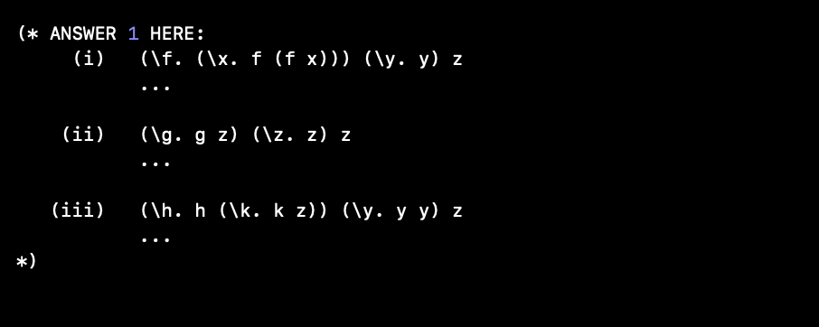 Solved 1 Normalize The Following Lambda Calculus Terms