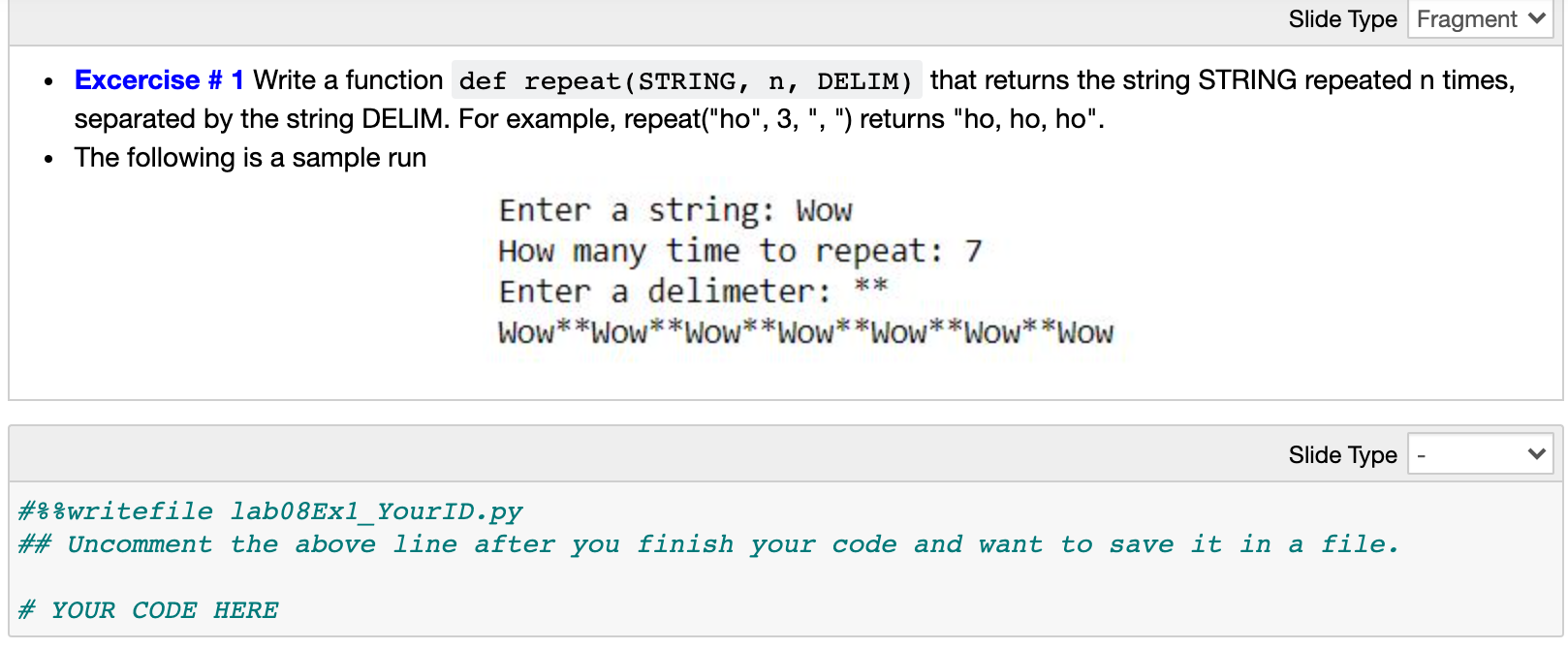 Solved Slide Type Fragment V • Excercise 1 Write A 