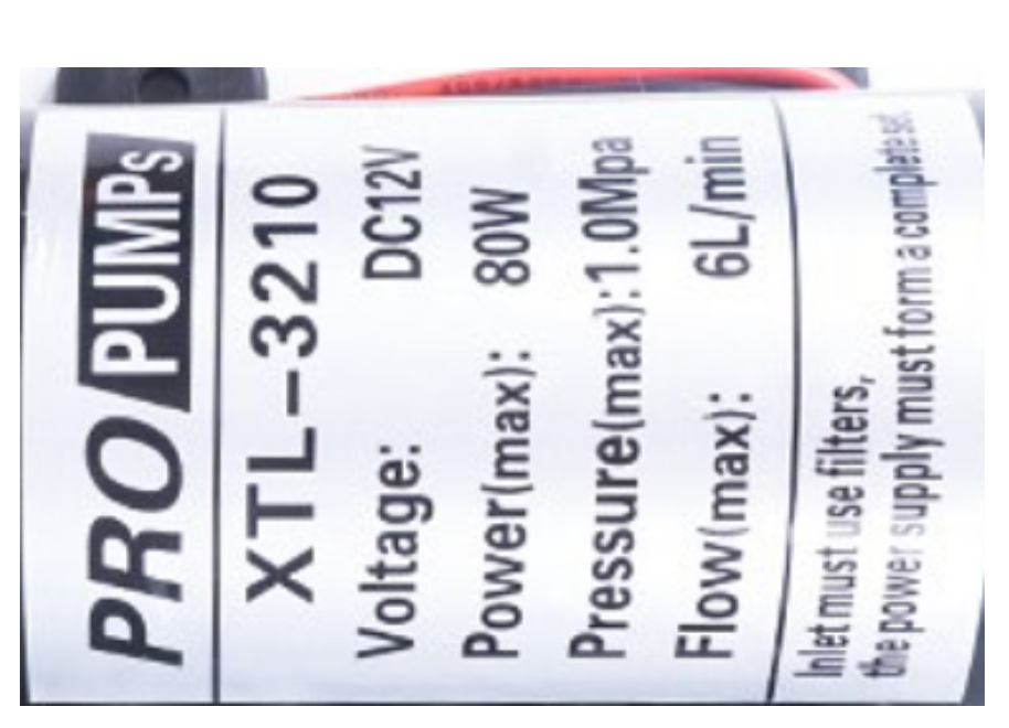Solved PRO PUMPS XTL-3210 Voltage: DC12V Power(max): 80W | Chegg.com