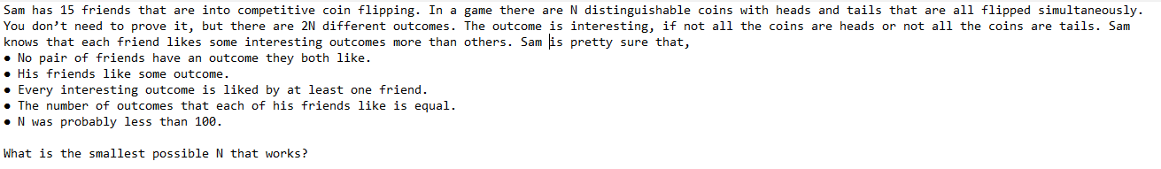 Solved Sam has 15 friends that are into competitive coin | Chegg.com