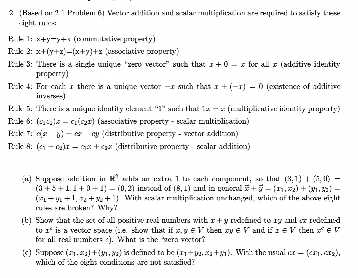 Solved 2. (Based on 2.1 Problem 6) Vector addition and | Chegg.com