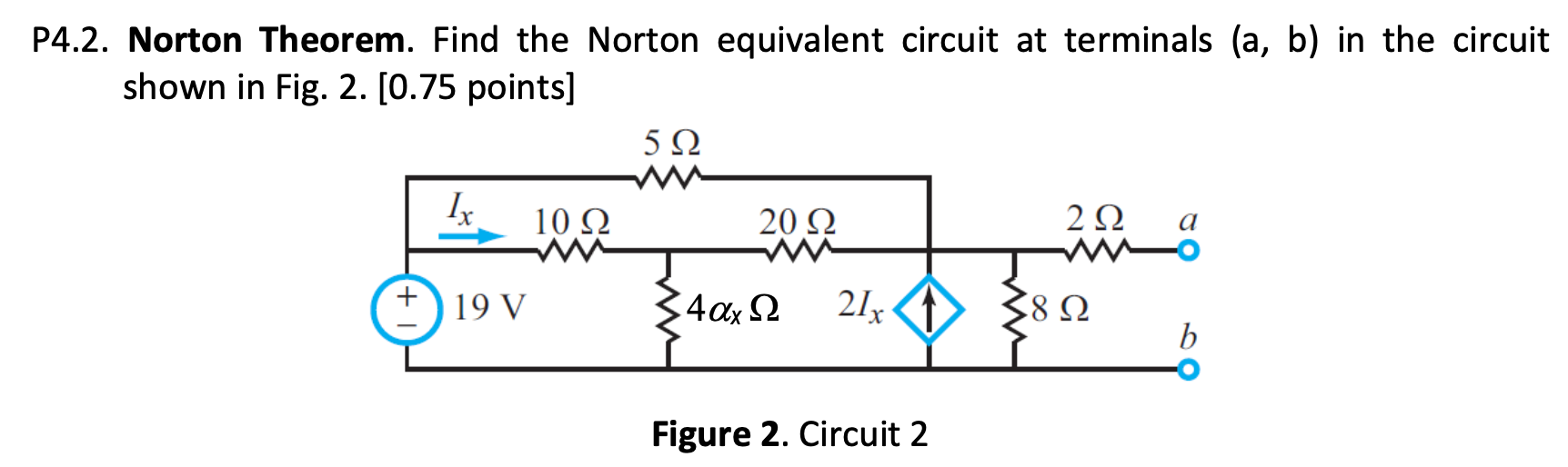 Solved P4.2. Norton Theorem. Find the Norton equivalent | Chegg.com
