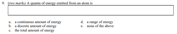 Solved 9. (two marks) A quanta of energy emitted from an | Chegg.com