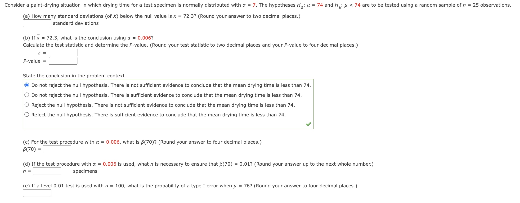 Solved (a) How many standard deviations (of Xˉ ) below the | Chegg.com