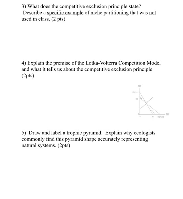 Solved 3) What does the competitive exclusion principle | Chegg.com