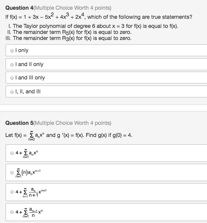 Solved Question 4(Multiple Choice Worth 4 points) If fx) | Chegg.com