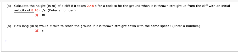 Solved (a) Calculate the height (in m ) of a cliff if it | Chegg.com