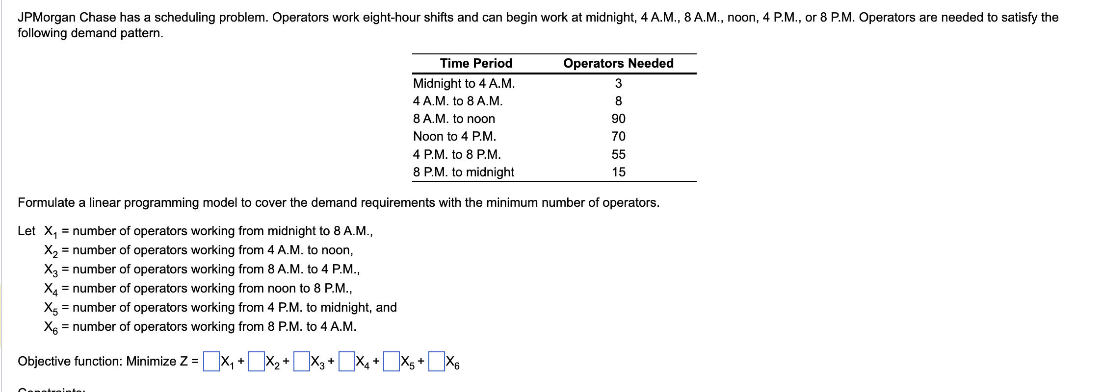 Solved Formulate A Linear Programming Model To Cover The 2996