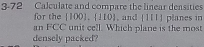 Solved Calculate and compare the linear densities for the | Chegg.com