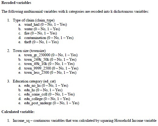 Insurance Claims" dataset (located in "Final" folder | Chegg.com