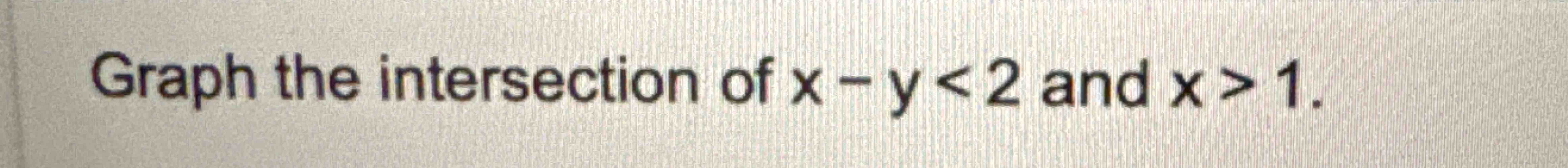 Solved Graph the intersection of x-y 1. | Chegg.com