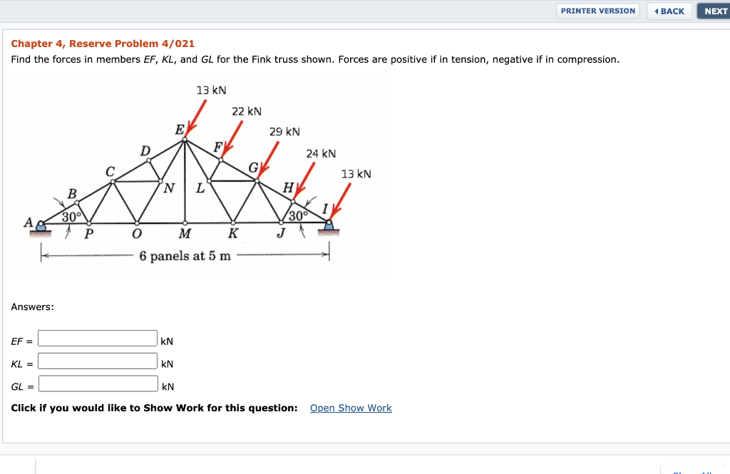 Solved PRINTER VERSION BACK NEXT Chapter 4, Reserve Problem | Chegg.com
