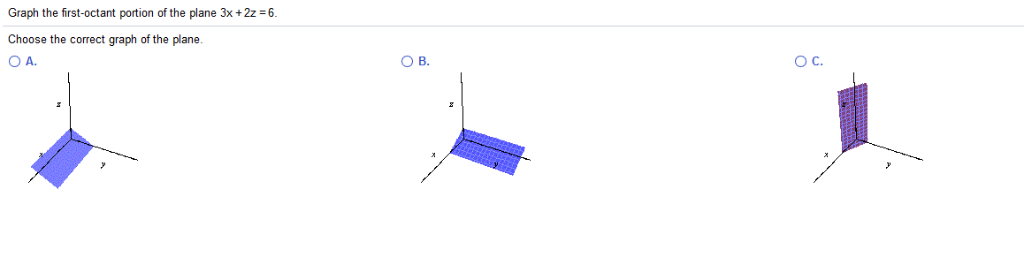 Solved Graph the first-octant portion of the plane 3x +2z 6 | Chegg.com