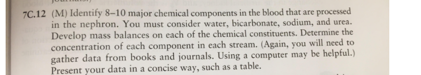Solved 7C.12 (M) Identify 8-10 major chemical components in | Chegg.com
