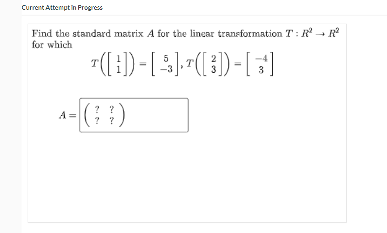 Solved Find the standard matrix A for the linear | Chegg.com