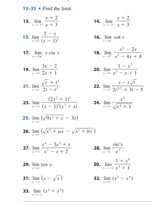 Solved Find the limit Questions # 13, #18, #21, | Chegg.com
