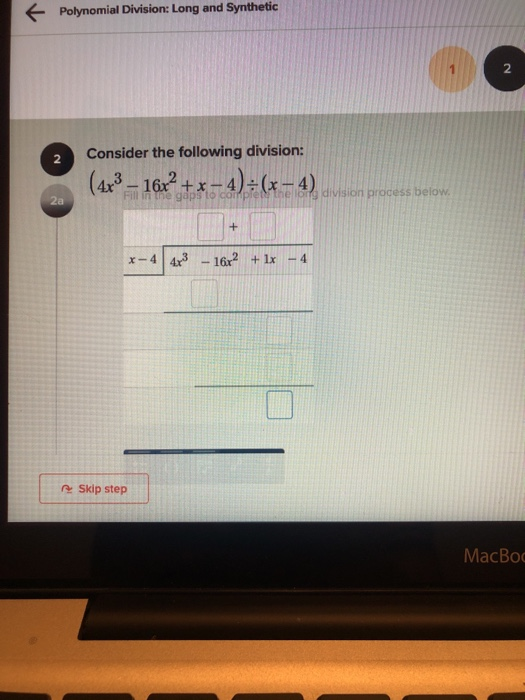 Solved Synthetic and Polynomial Division: Long 2 Consider | Chegg.com