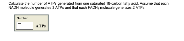 Solved Calculate the number of ATPs generated from one | Chegg.com