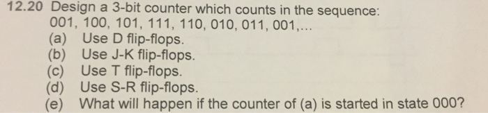 Solved 12.20 Design a 3-bit counter which counts in the | Chegg.com