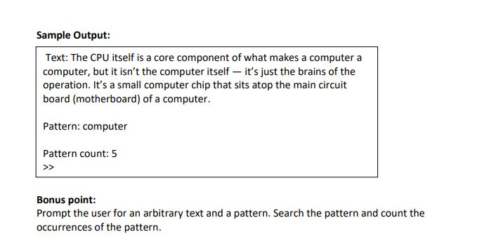 Solved Problem Statement Pattern searching is an important | Chegg.com