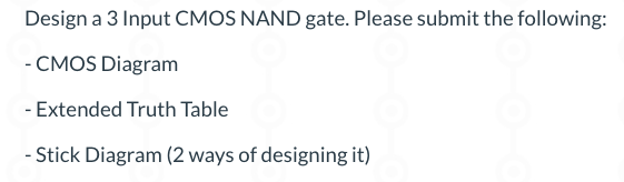 Solved Design a 3 Input CMOS NAND gate. Please submit the | Chegg.com
