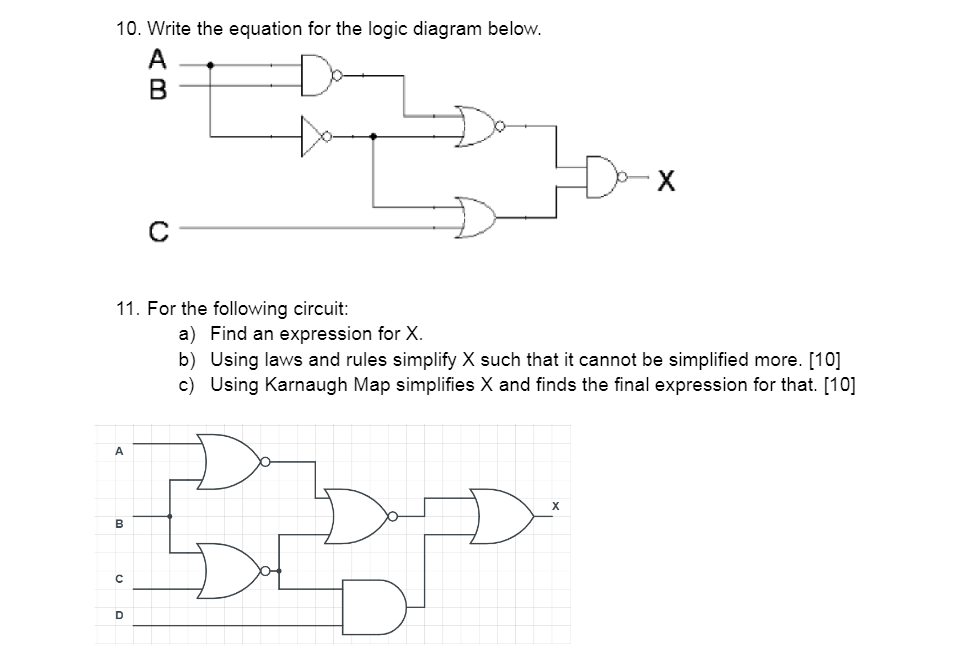 Solved Write the equation for the logic diagram below.For | Chegg.com