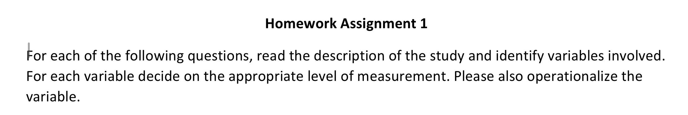 Solved Homework Assignment 1 For Each Of The Following