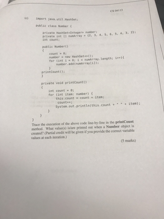 Solved CS 04113 2. (a) Write a method countOdd with the | Chegg.com