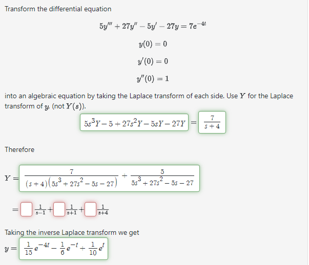 Transform the differential equation | Chegg.com