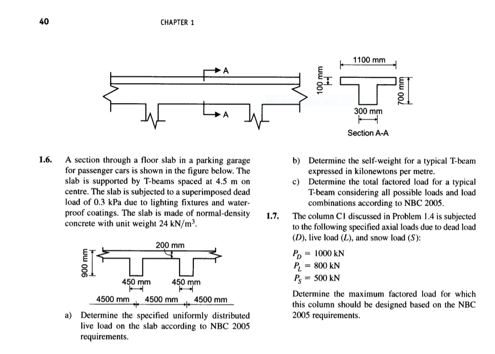 Solved 1.1. 1.4. A partial floor plan of a reinforced | Chegg.com