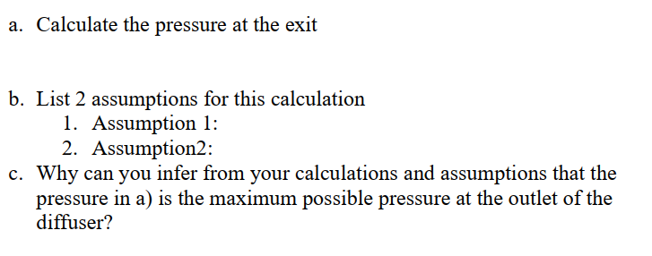 Solved 2. Air enters an insulated diffuser shown below in | Chegg.com
