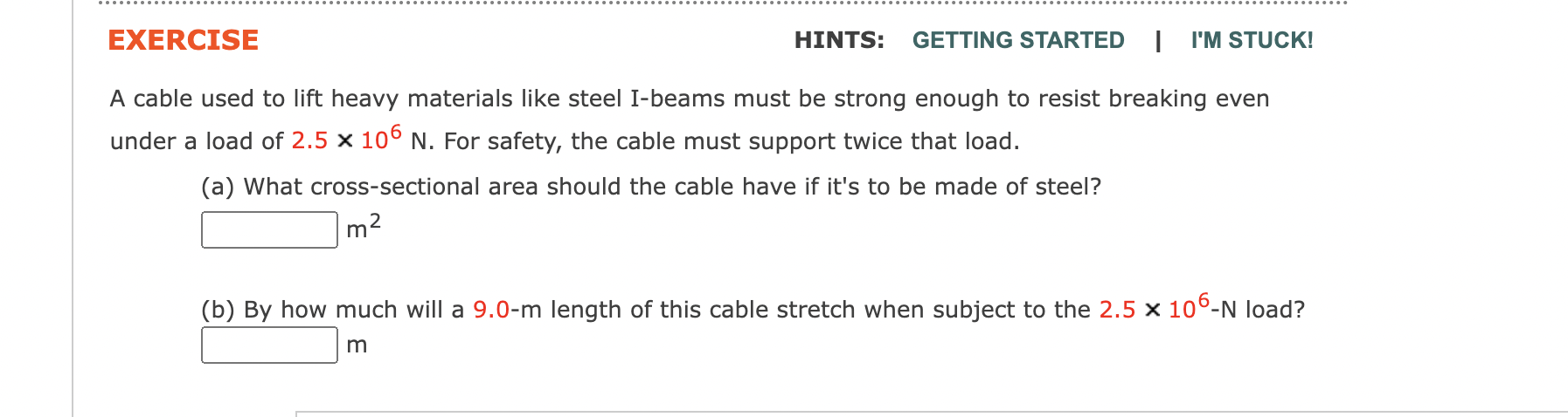 Solved EXERCISEHINTS: GETTING STARTED I I'M STUCK!A cable | Chegg.com