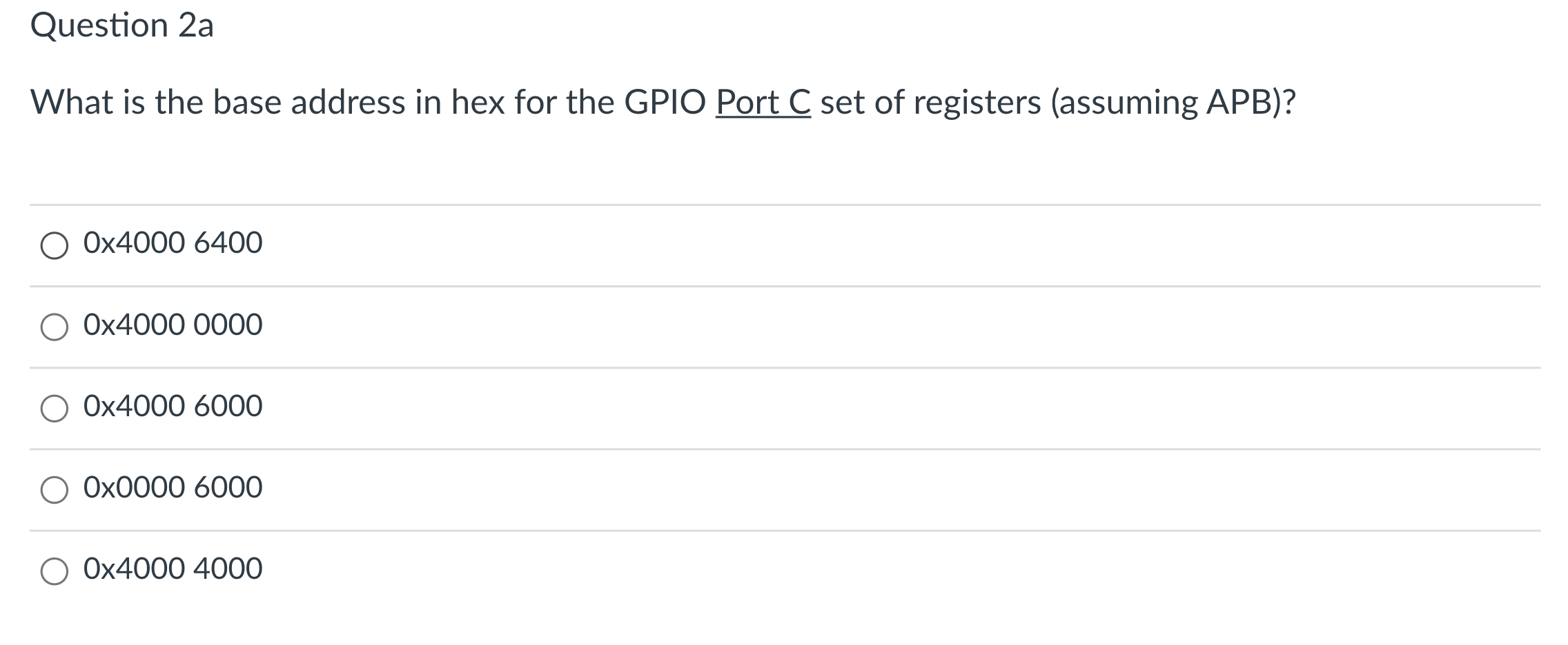 Solved Question 2 GPIO Ports Given the following code, | Chegg.com