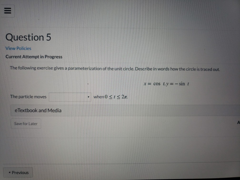 Solved Question 5 View Policies Current Attempt in Progress | Chegg.com