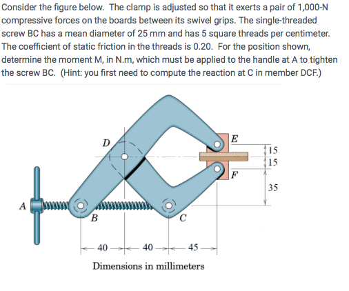 Solved Consider the figure below. The clamp is adjusted so | Chegg.com