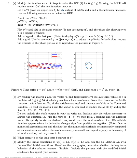 Solved (a) ﻿Modify the function ex-with2eqs to ﻿solve the | Chegg.com