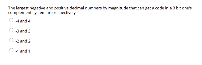 Solved The largest negative and positive decimal numbers by | Chegg.com