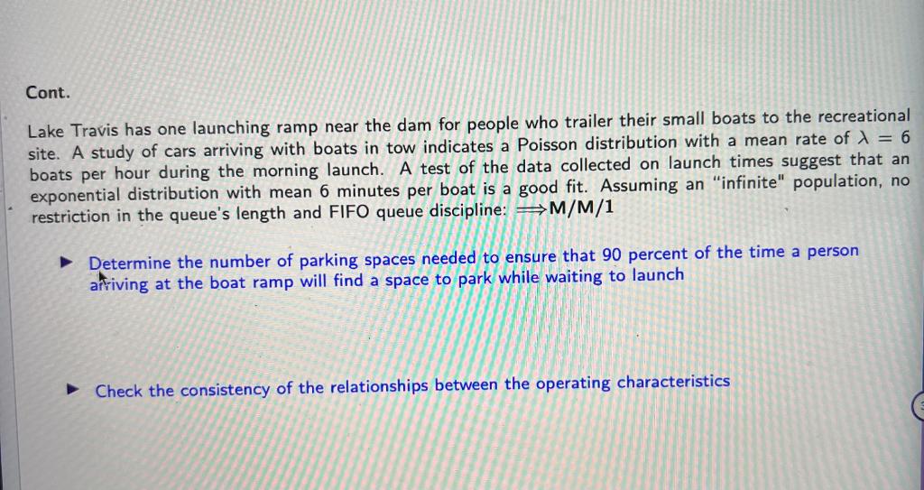 Solved Cont. Lake Travis has one launching ramp near the dam | Chegg.com