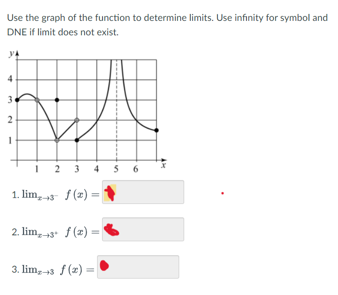 Solved Use the graph of the function to determine limits. | Chegg.com
