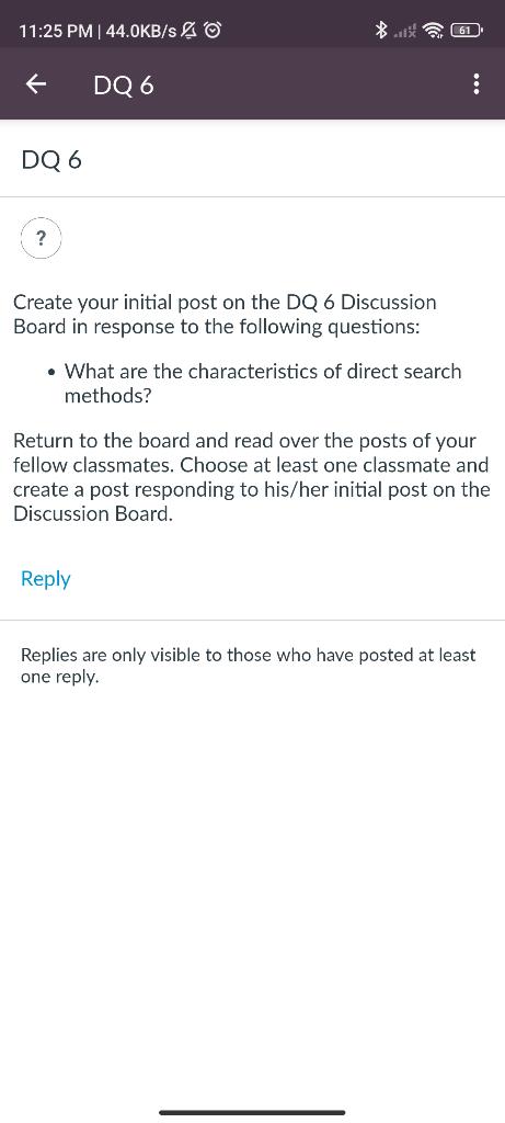 Solved Create your initial post on the DQ 6 Discussion Board | Chegg.com