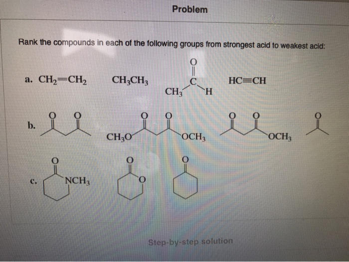 Solved Rank the compounds in each of the following groups | Chegg.com