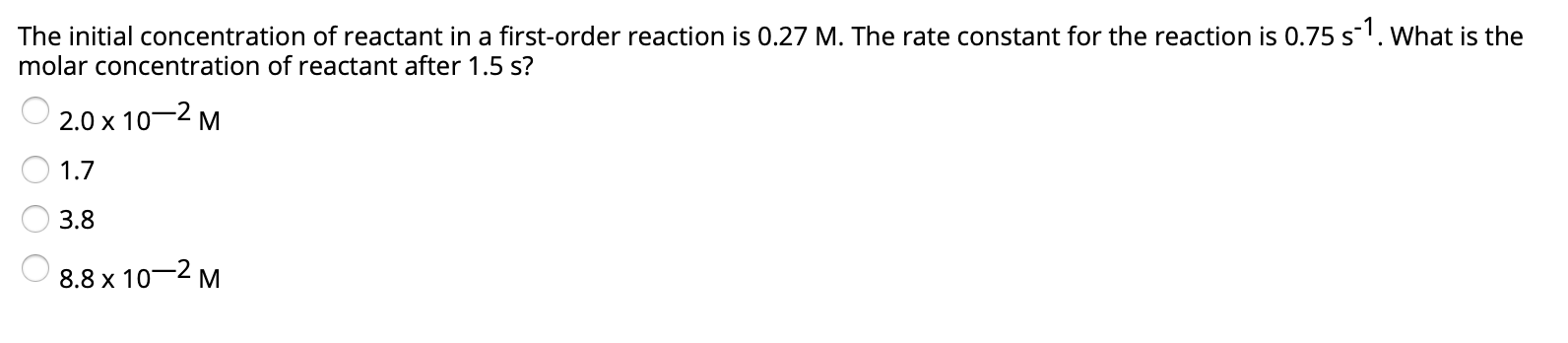 Solved The Initial Concentration Of Reactant In A